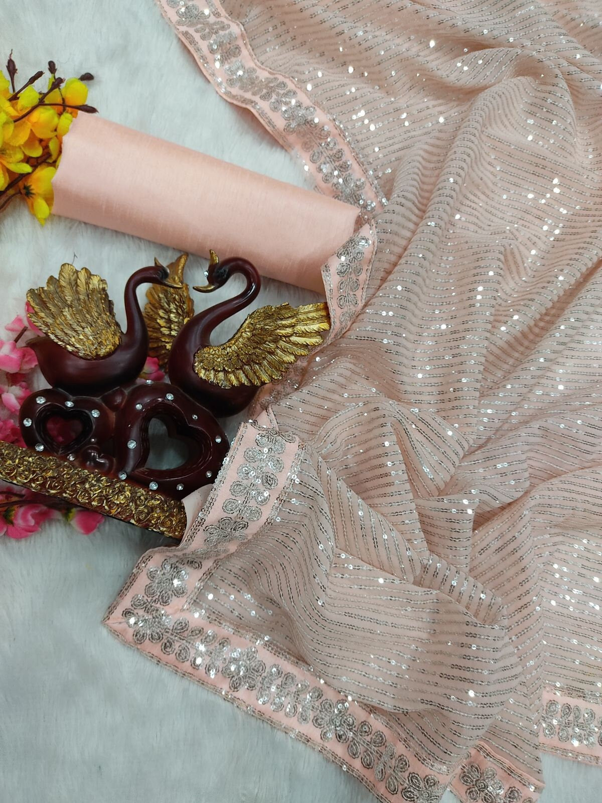 Exclusive Full Sequence Work Saree With Blouse, Indian Wedding Dress, – SANSKRUTI