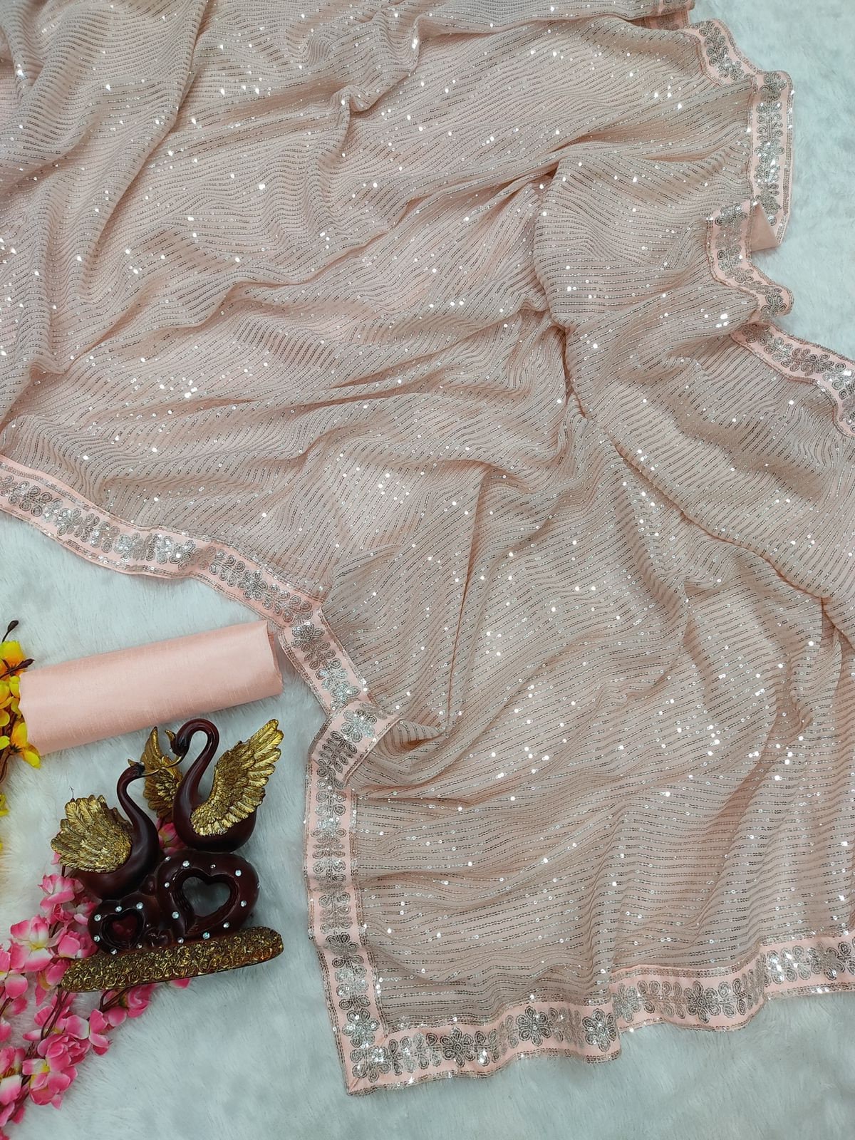 Exclusive Full Sequence Work Saree With Blouse, Indian Wedding Dress, – SANSKRUTI